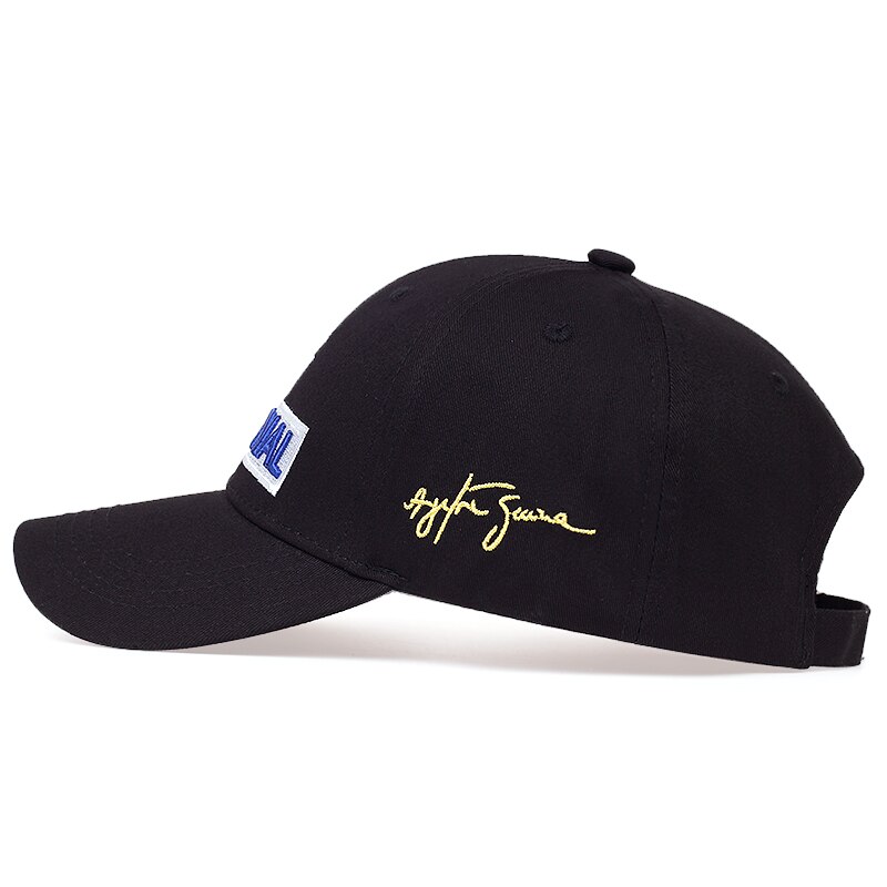 Ayrton Senna Cap NACIONAL Souvenir Formula One Black Racing Hat - WEAR ...