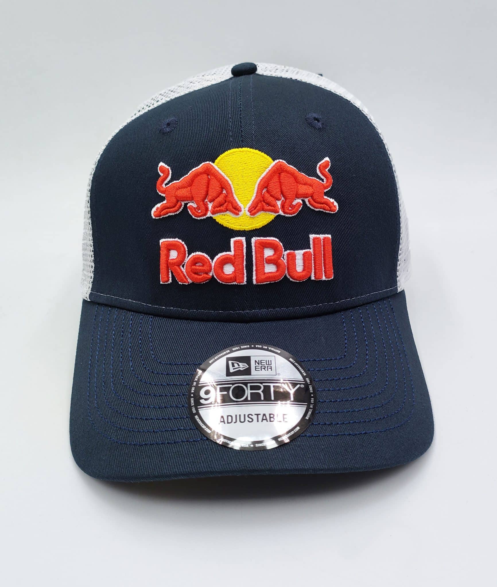 Blue Red Bull Cap White Mesh Hat - WEAR MY HAT
