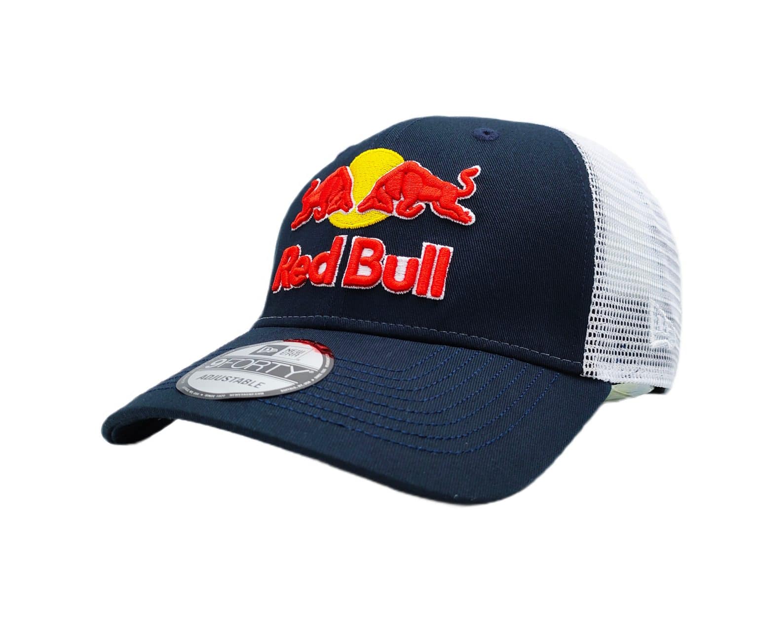 Blue Red Bull Cap White Mesh Hat - WEAR MY HAT