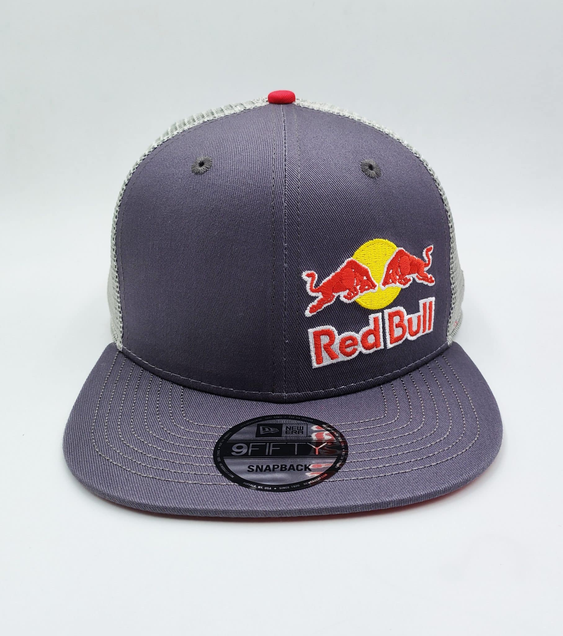 Blue Red Bull Cap Mesh Gray Hat - WEAR MY HAT